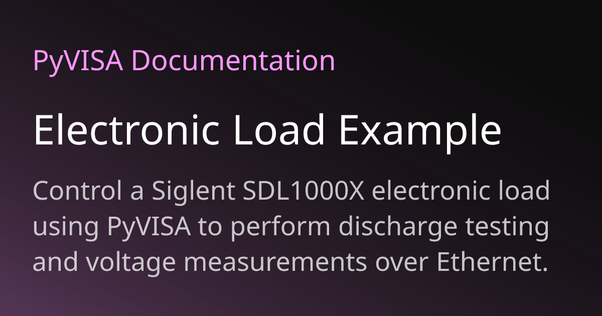 Electronic Load Example