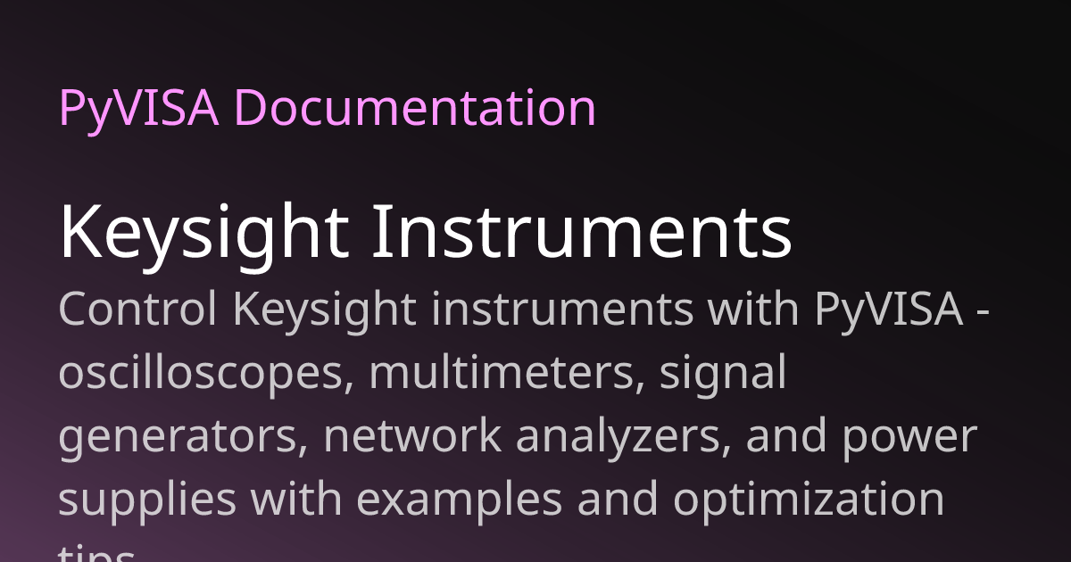 Keysight Instruments