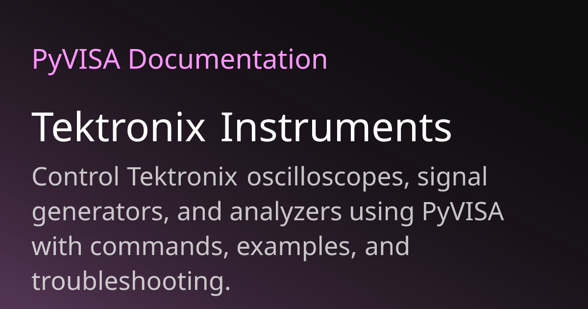 Tektronix Instruments